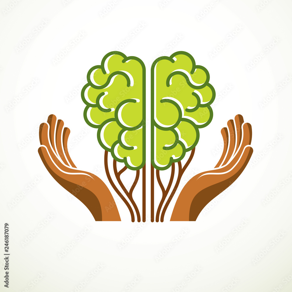 Tree Brain concept, the wisdom of nature, intelligent evolution. Human ...