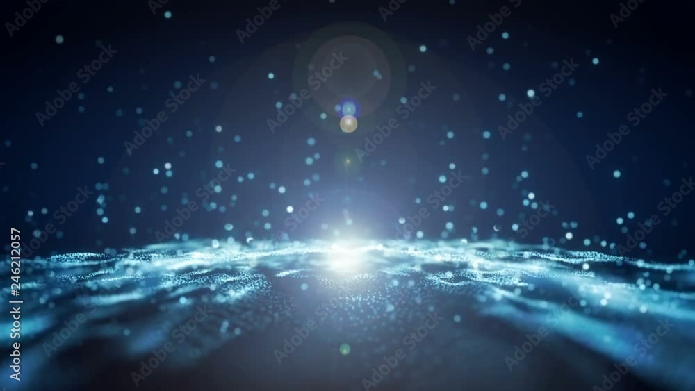 4K Abstract motion background animation shining particles stars sparks ...