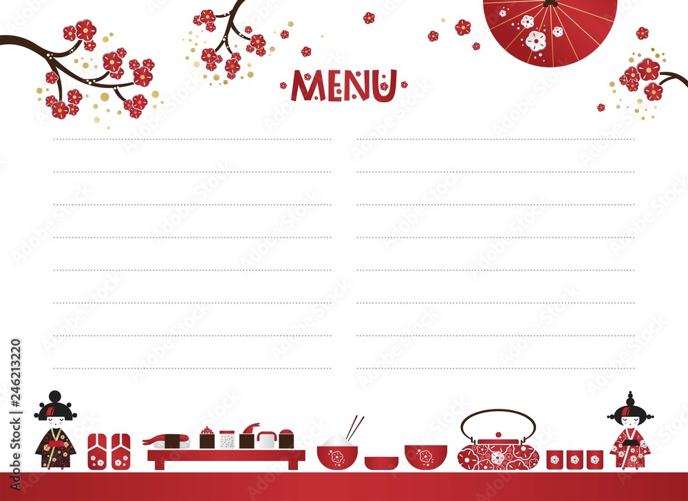 Restaurant cafe menu, template design in cartoon style Stock Vector ...