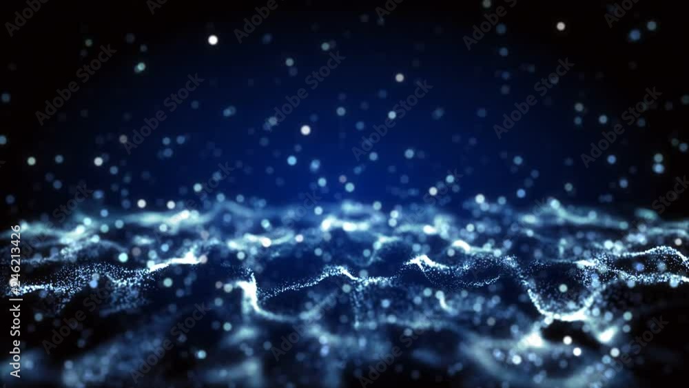 4K Abstract motion background animation shining particles stars sparks ...