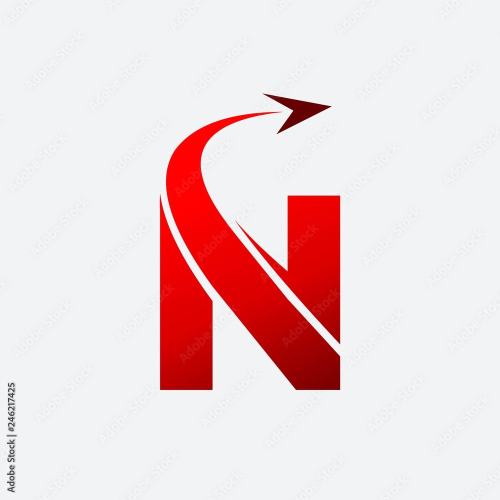 Letter N Airplane Stock Vector | Adobe Stock