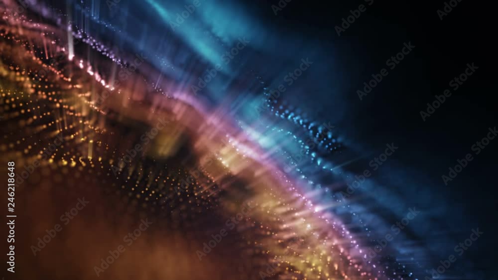 4K Abstract motion background animation shining particles stars sparks ...