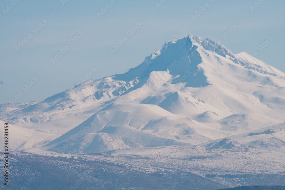 Mount Erciyes, also known as Argaeus, is a volcano in Turkey. Stock ...