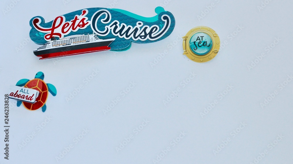 lets cruise banner with cruise ship and all aboard written on a turtle ...