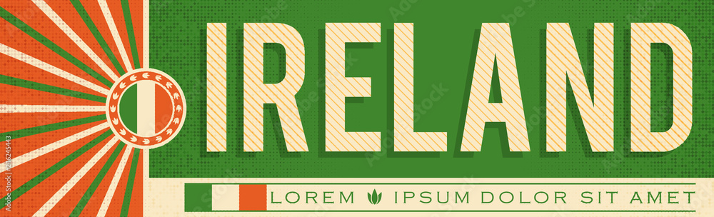 Ireland Patriotic vintage Banner design, typographic vector ...