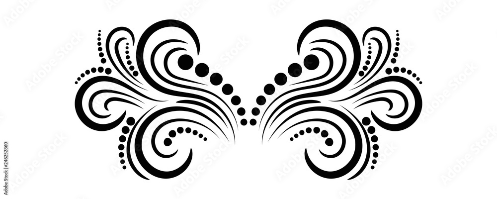 Black abstract curly element for design, swirl, curl. Divider, frame ...