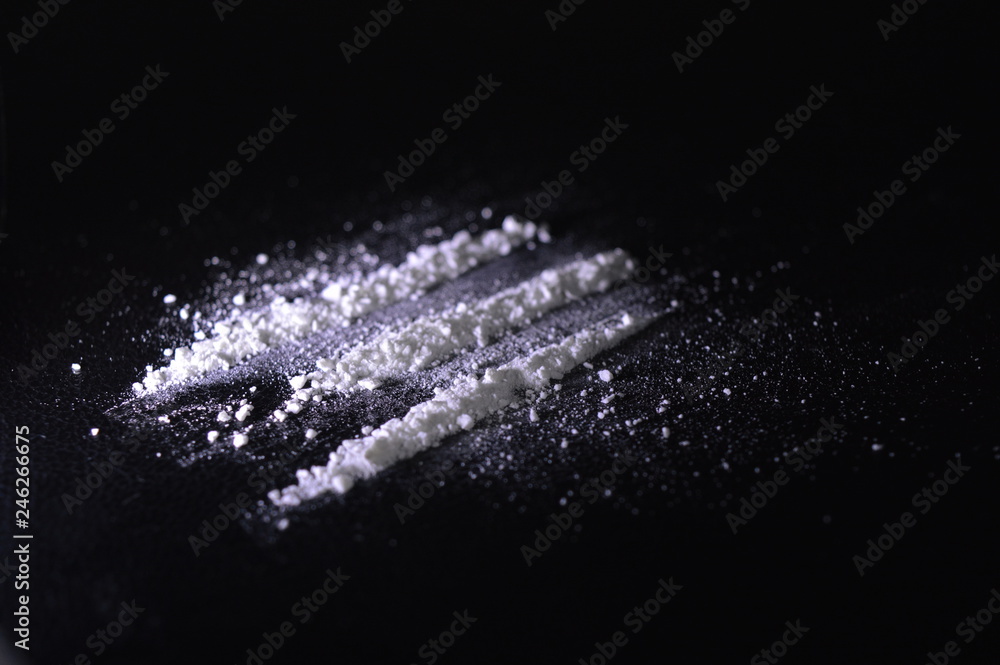 Lines of drug, cocaine Stock Photo | Adobe Stock