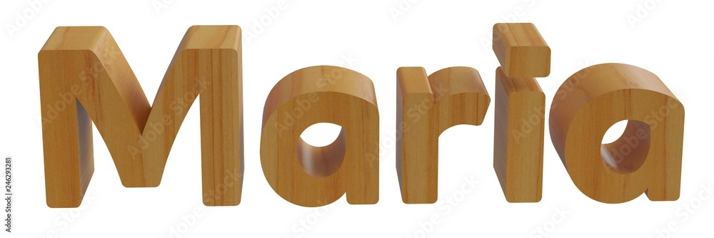 maria in 3d name with wooden texture Stock Photo | Adobe Stock