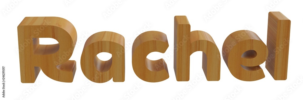 rachel in 3d name with wooden texture Stock Photo | Adobe Stock