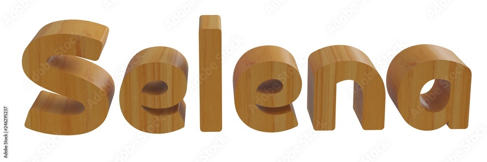 selena in 3d name with wooden texture Stock Illustration | Adobe Stock