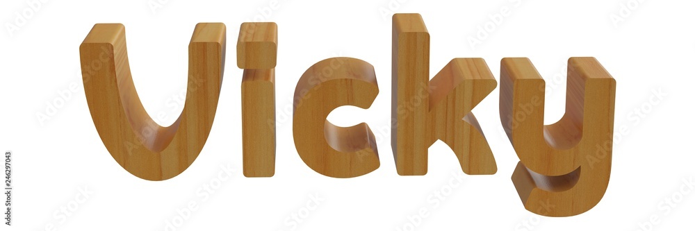 vicky in 3d name with wooden texture Stock Illustration | Adobe Stock