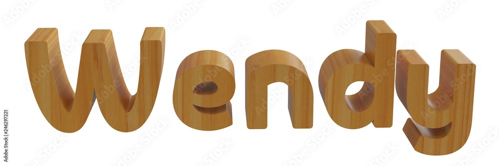 wendy in 3d name with wooden texture Stock Illustration | Adobe Stock