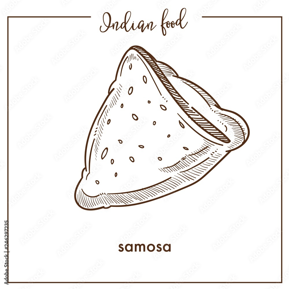 Delicious crispy triangular samosa from traditional Indian food. Stock ...