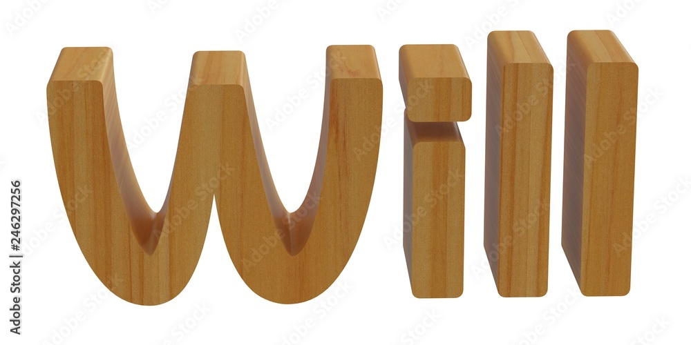 will in 3d name with wooden texture Stock Illustration | Adobe Stock