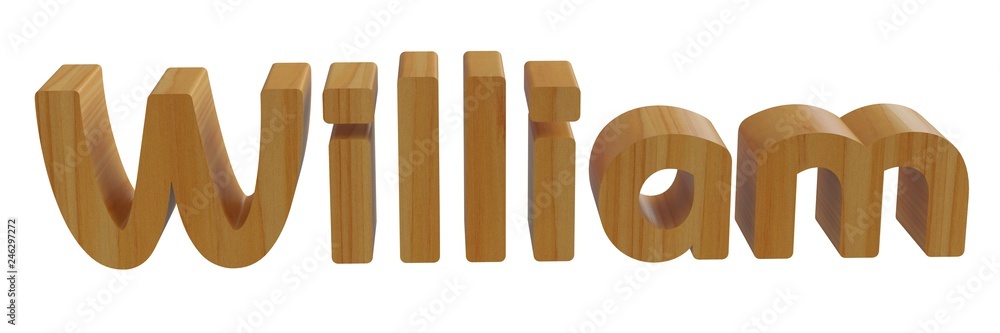 william in 3d name with wooden texture Stock Illustration | Adobe Stock