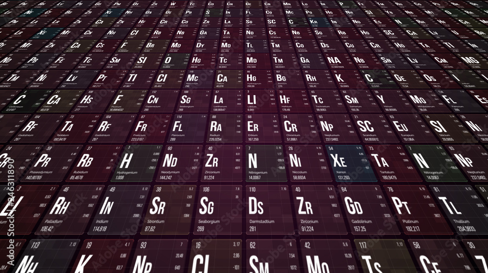 Periodic Table Of Elements Background Stock Illustration | Adobe Stock