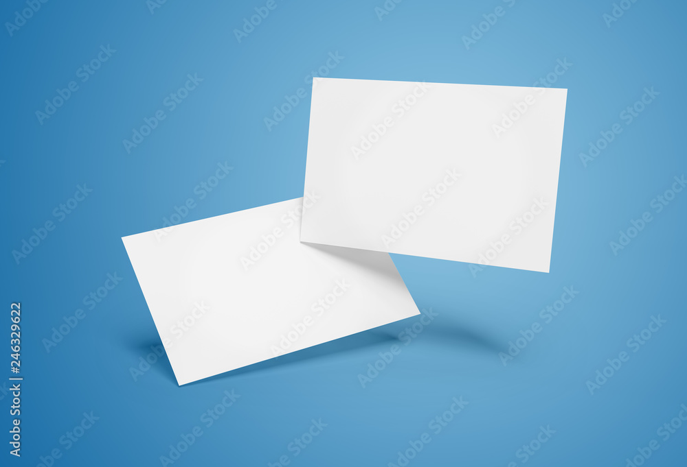 Floating business card mockup isolated 3d rendering Stock Photo | Adobe ...