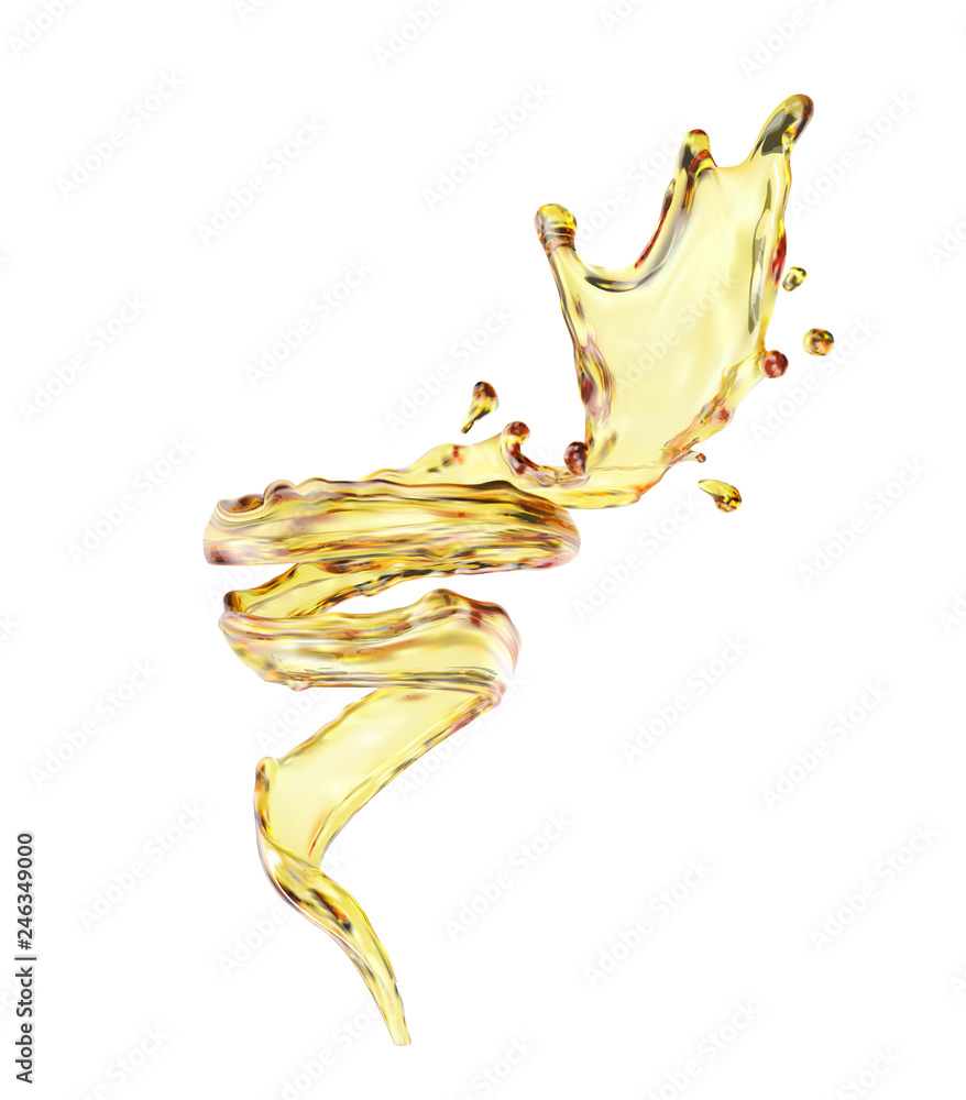Yellow dynamic splash in a circle. Vector realistic illustration on ...