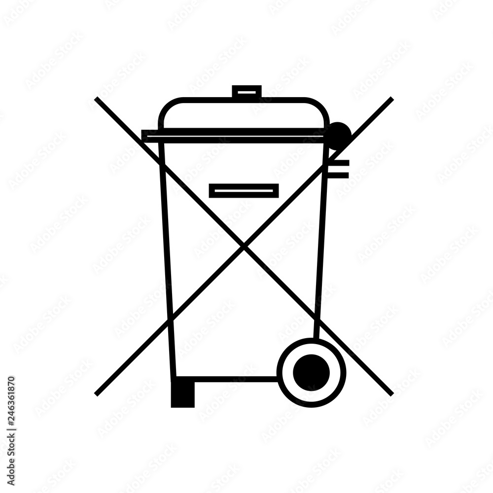 Special Disposal Sign Do Not Throw In The Trash Icon Stock Vector