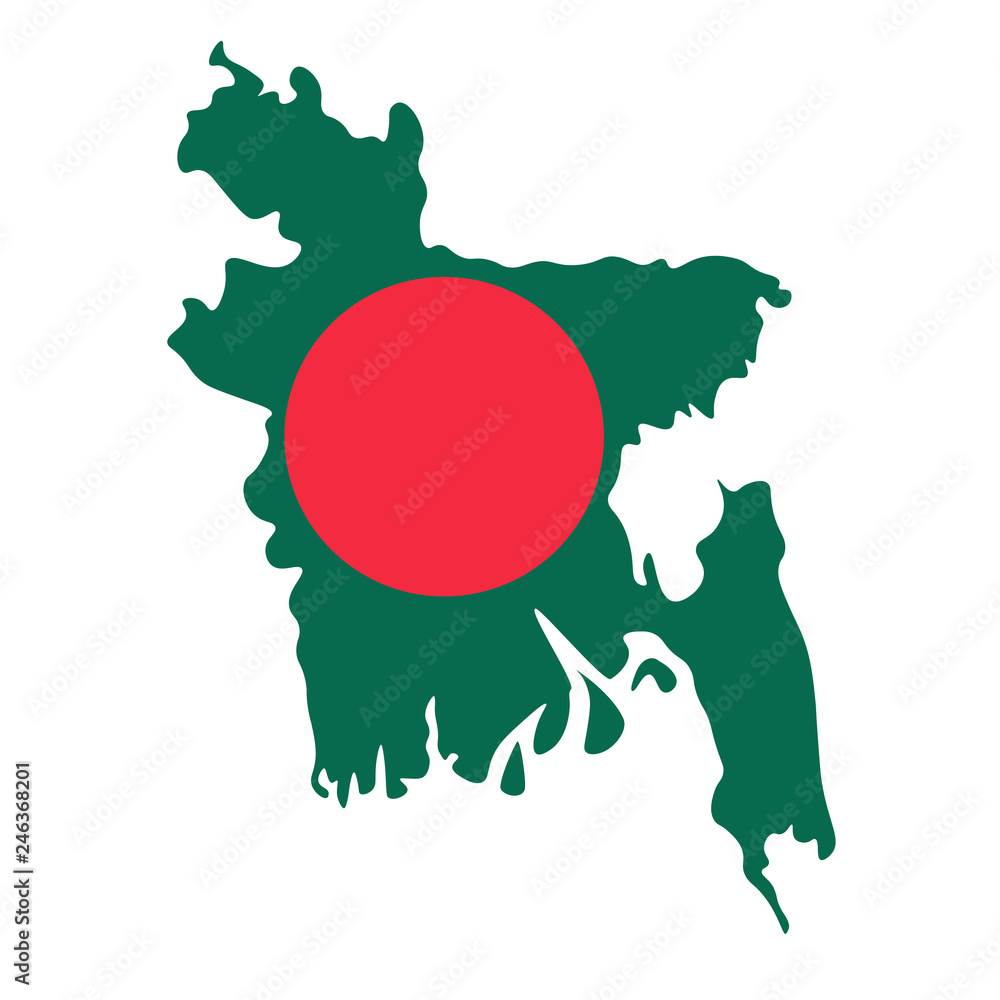 map of Bangladesh - flag Stock Illustration | Adobe Stock