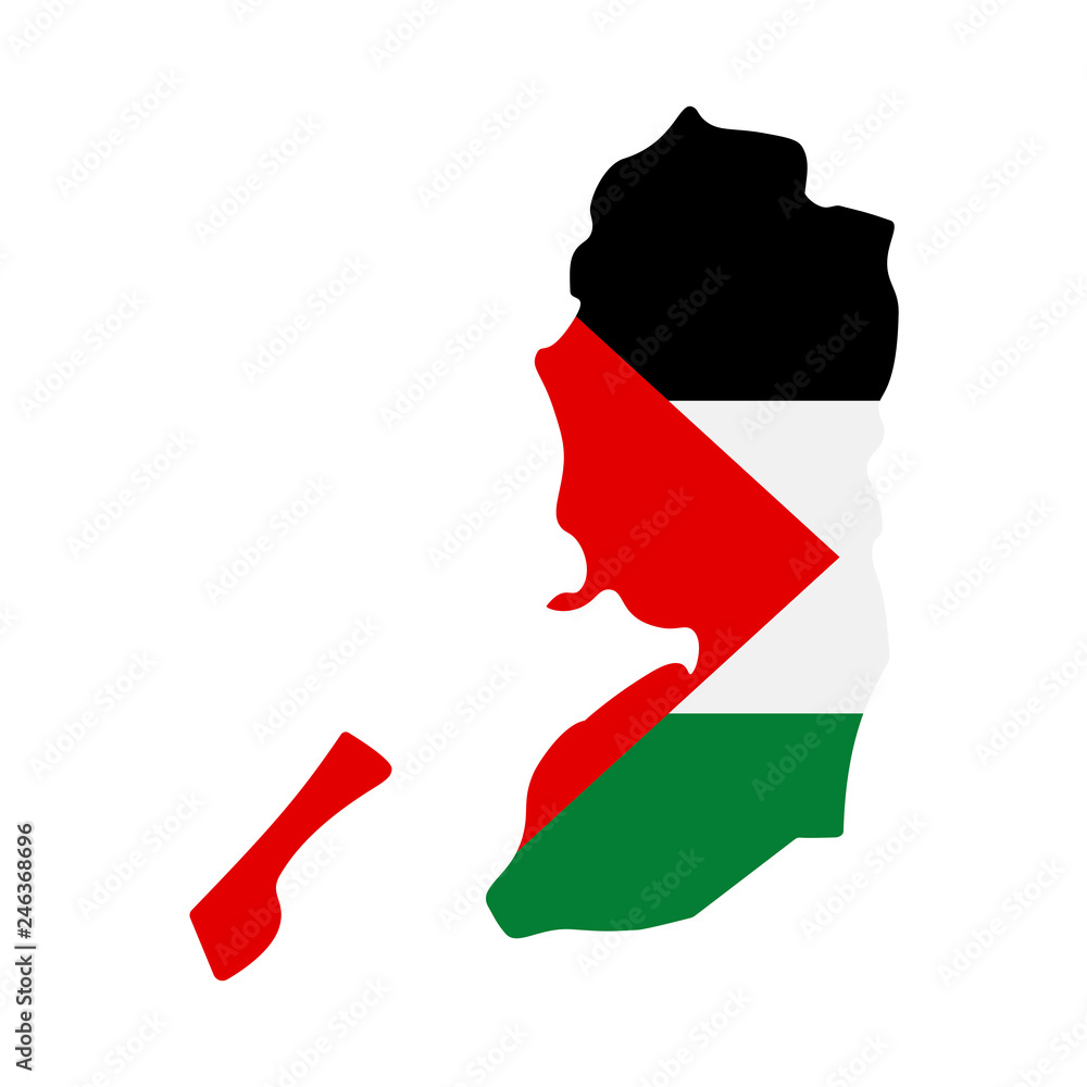 map of Palestine - flag Stock Illustration | Adobe Stock