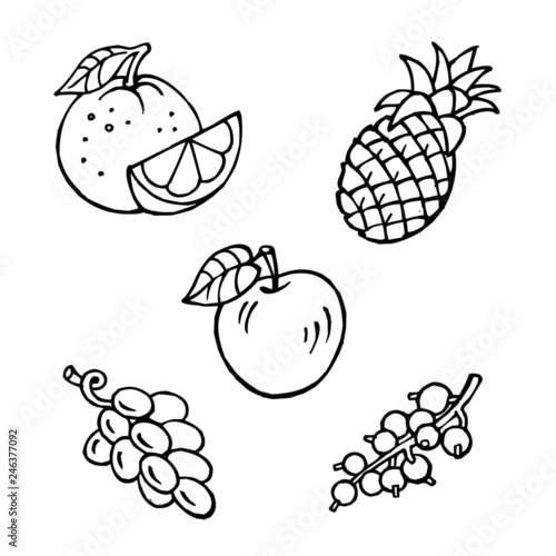 Produce Clipart Black White