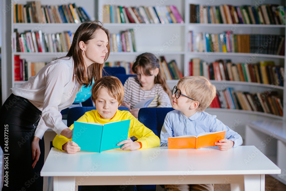 Elementary Students Reading Books