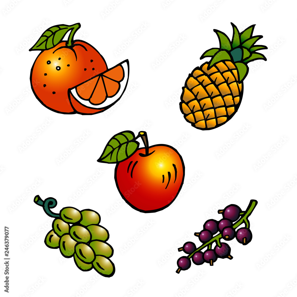 Set Of Fruits Clipart