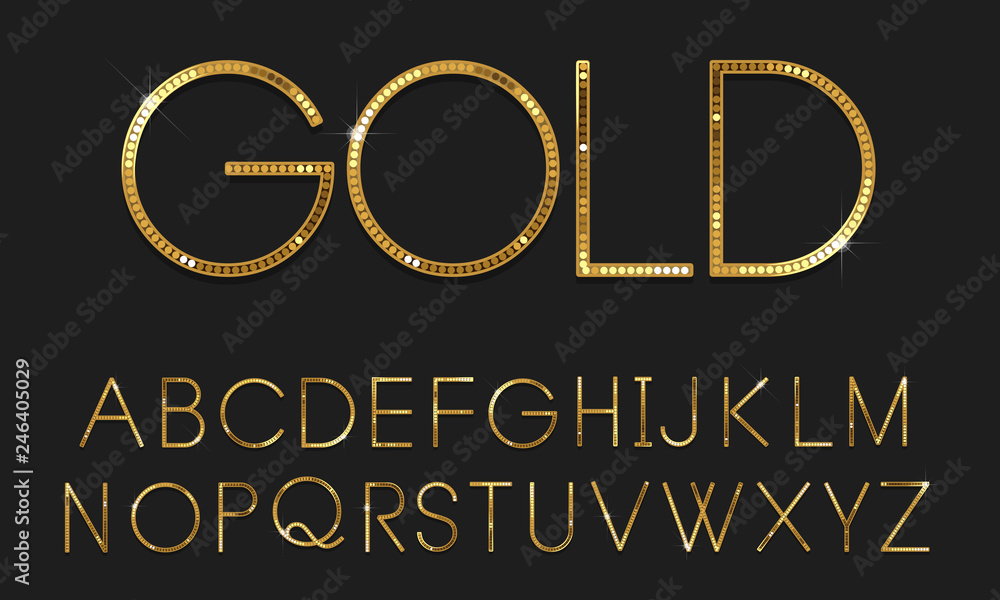 Golden font vector Stock Vector | Adobe Stock