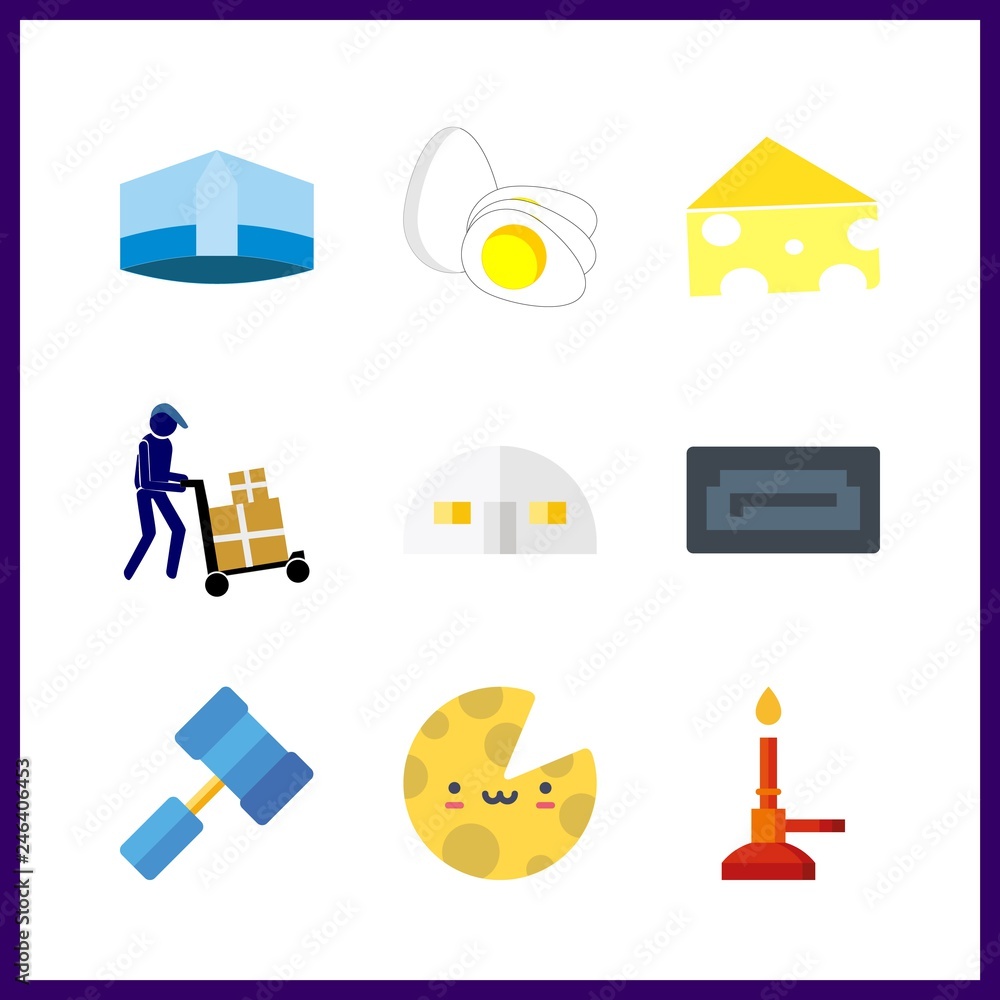 9 hard icon. Vector illustration hard set. storehouse and load bearing ...