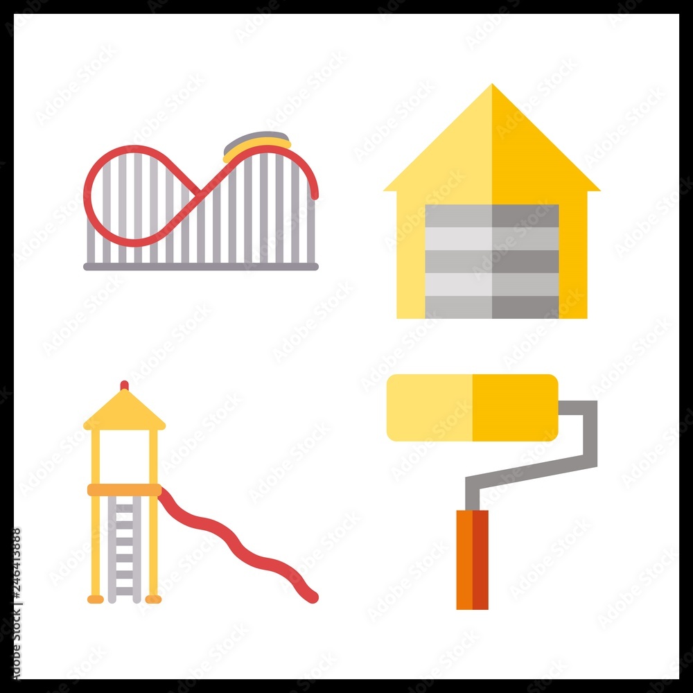 roller icon. roller slide and roller coaster vector icons in roller set ...