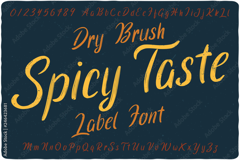 Handwritten brush script typeface named Spicy Taste. Hand crafted font ...
