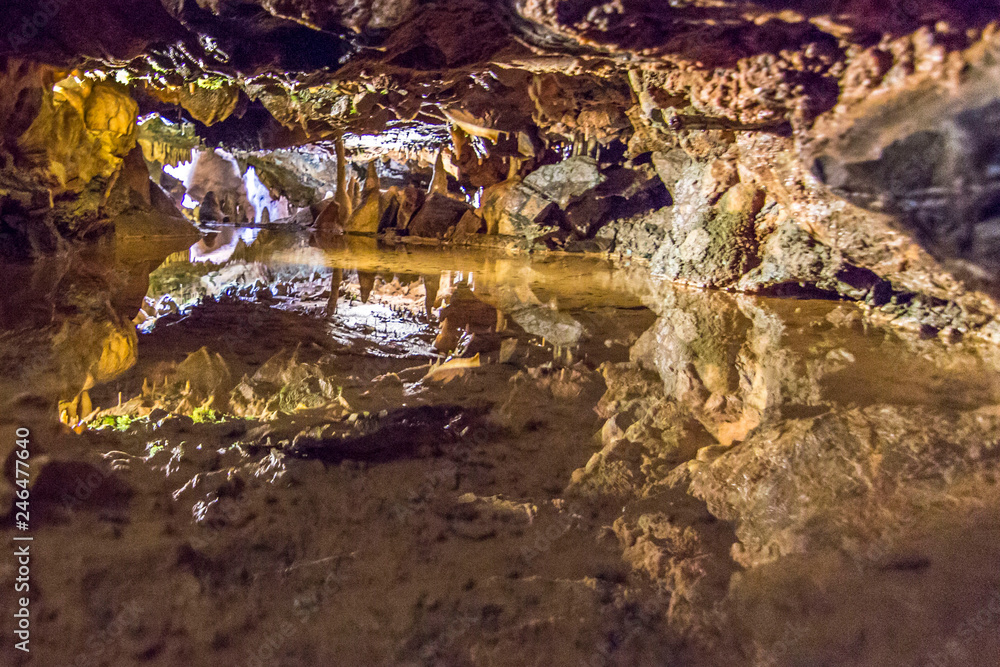 The famous travel destination of Cheddar Gorge caves. Amazing caverns ...
