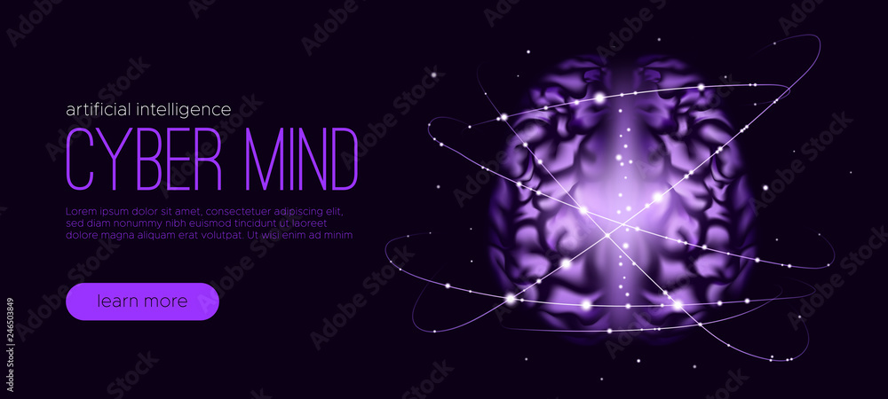 Cyber Mind Concept with Big Data Visualization. Stock Vector | Adobe Stock