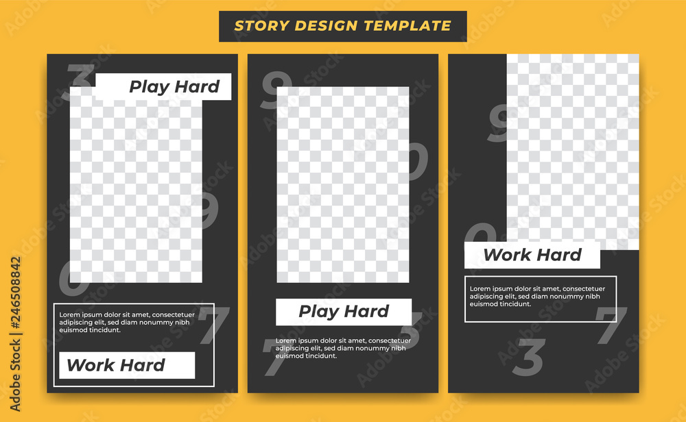 Social Media Instagram Story Design Template in casual black modern ...