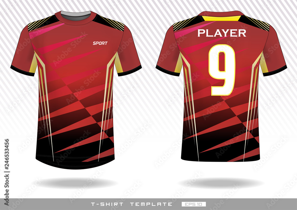 sports t shirt template. uniform design. team wear design. prints ...