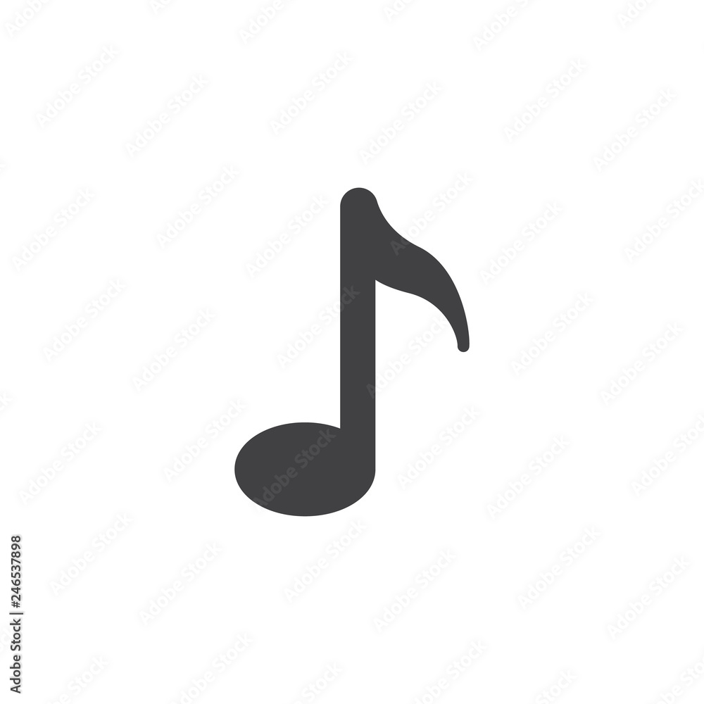 Music note vector icon. filled flat sign for mobile concept and web ...