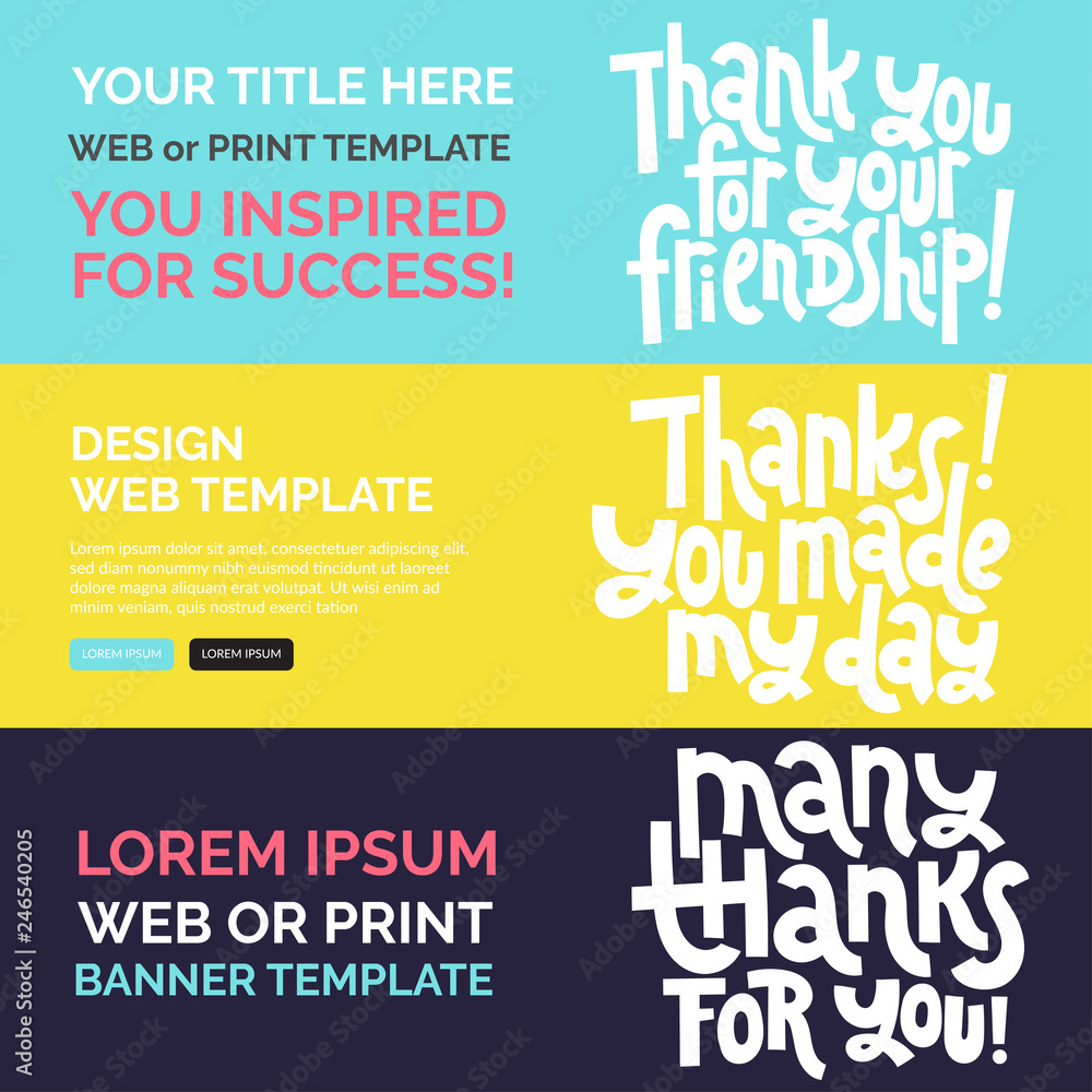 Thank you quotes and stickers Stock Vector | Adobe Stock