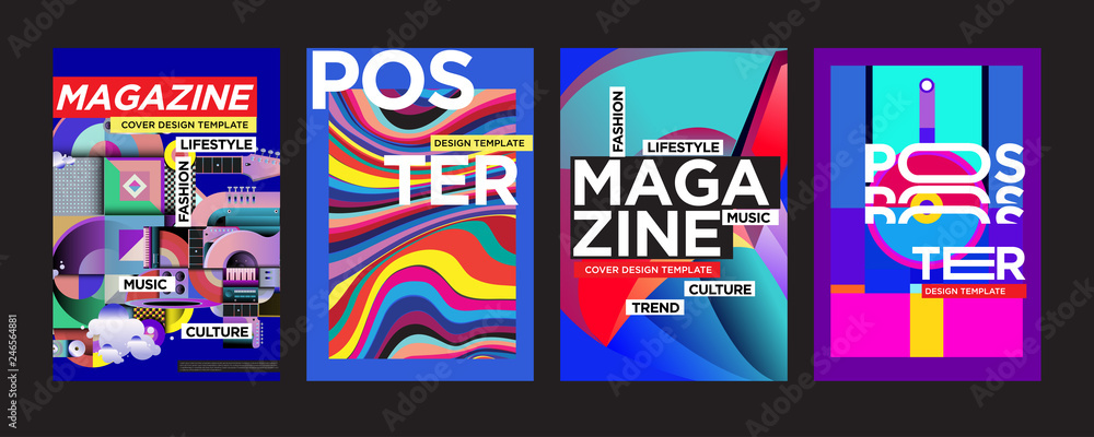 Cover and Poster Design Template for Magazine. Trendy Vector Typography ...