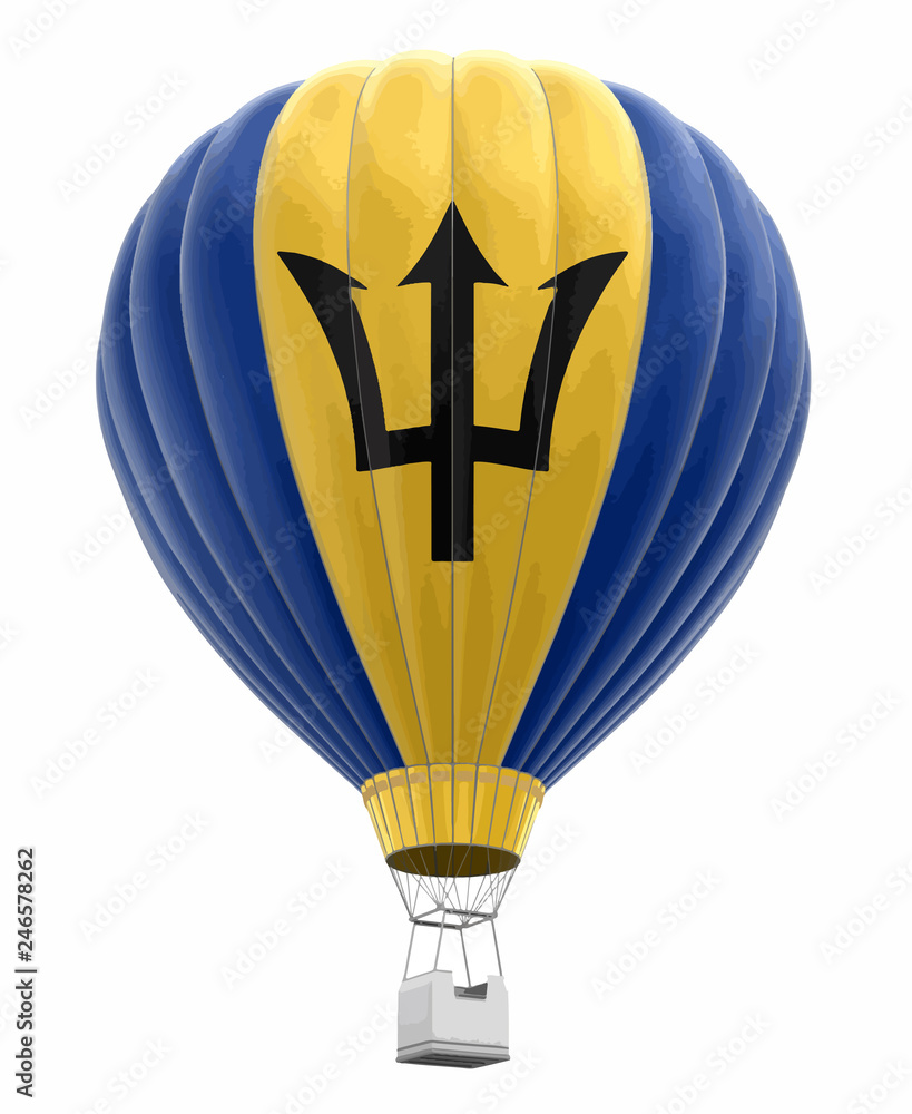 Hot Air Balloon with Barbados Flag. Image with clipping path Stock ...