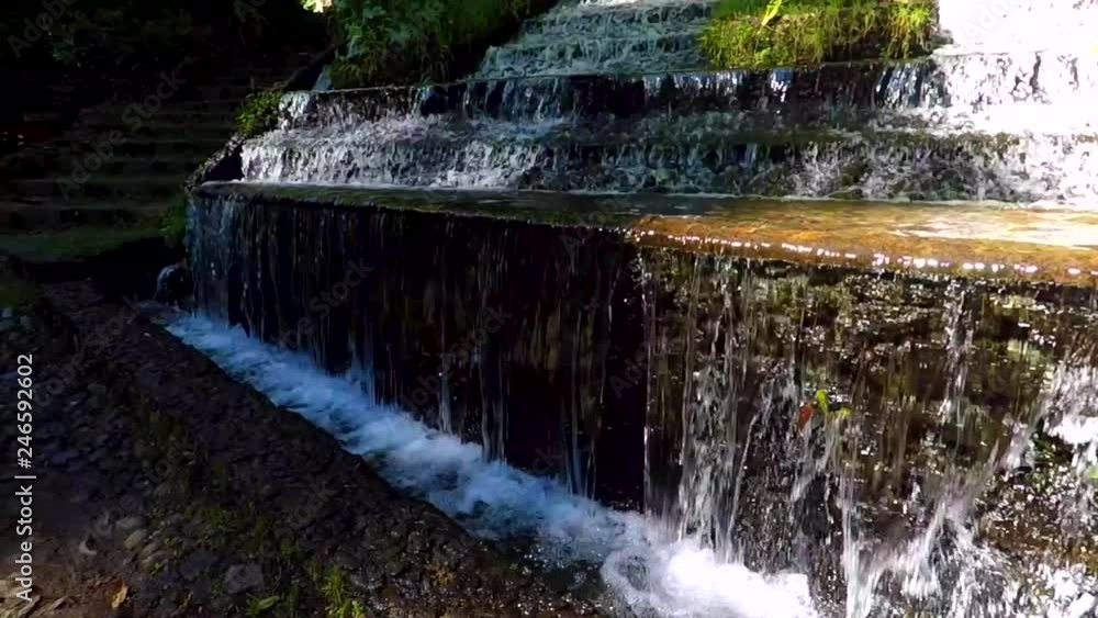 Waterfall Maya Ruins Mexico Central America water feature Stock Video ...
