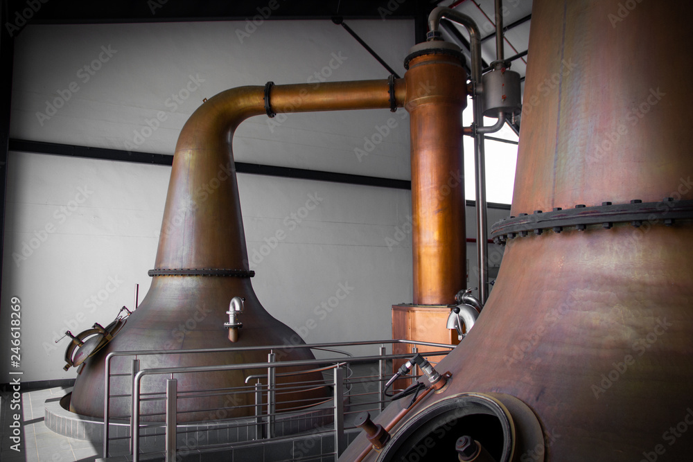 copper distillery pot stills Stock Photo | Adobe Stock