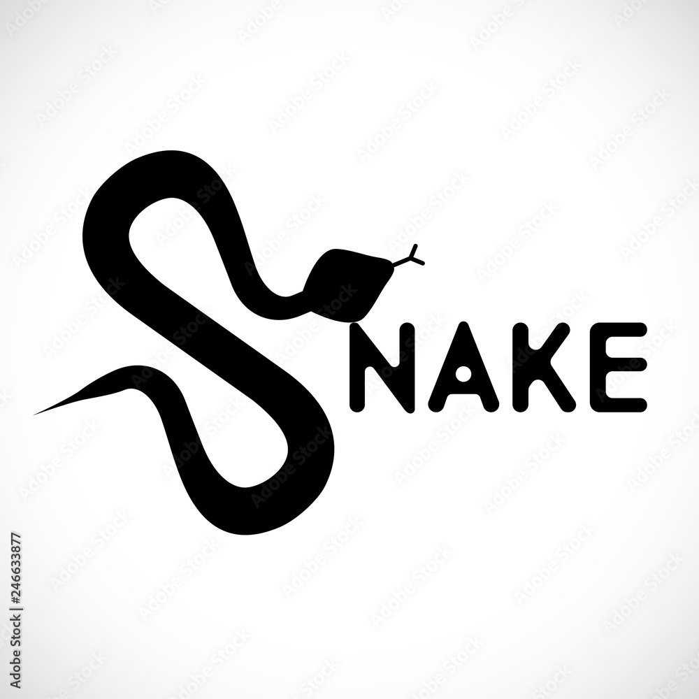 Black snake logo design. Snake sign vector illustration Stock Vector ...