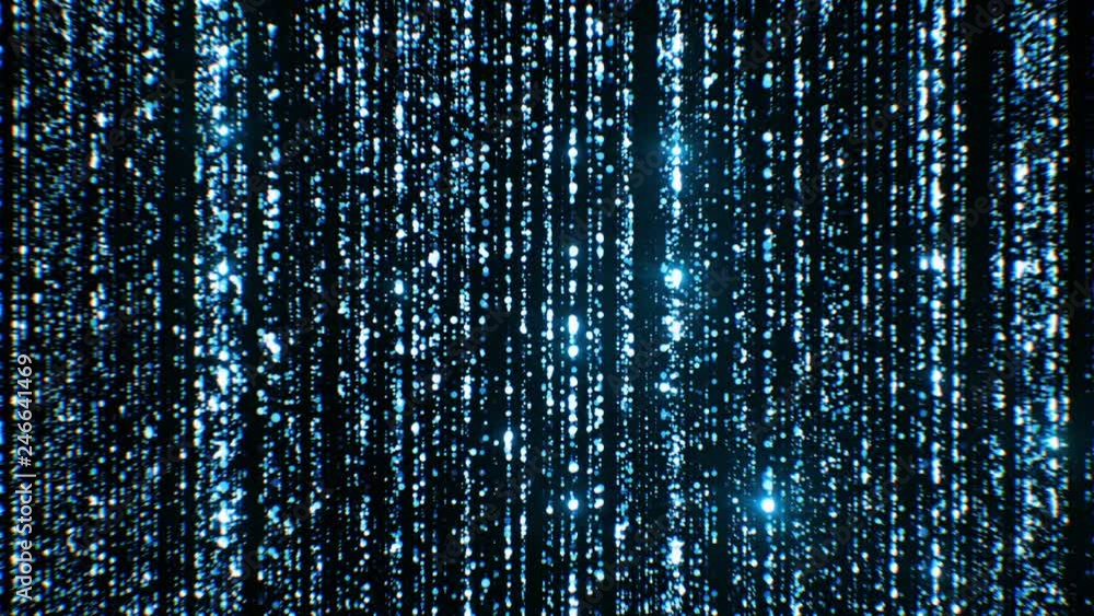 Blue Particles Falling with Flashes Seamless Background. Looped 3d ...