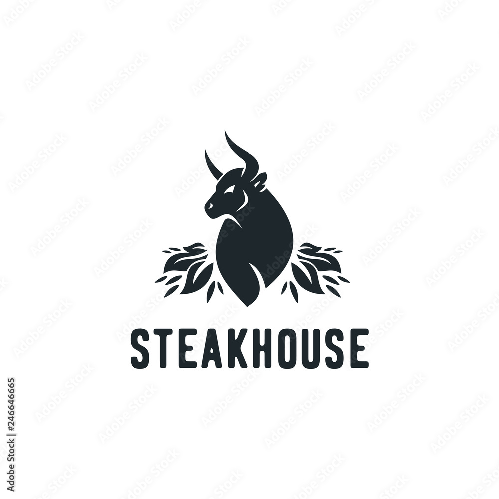 Vintage Cattle. Steak House / Beef logo design inspiration. Grill ...