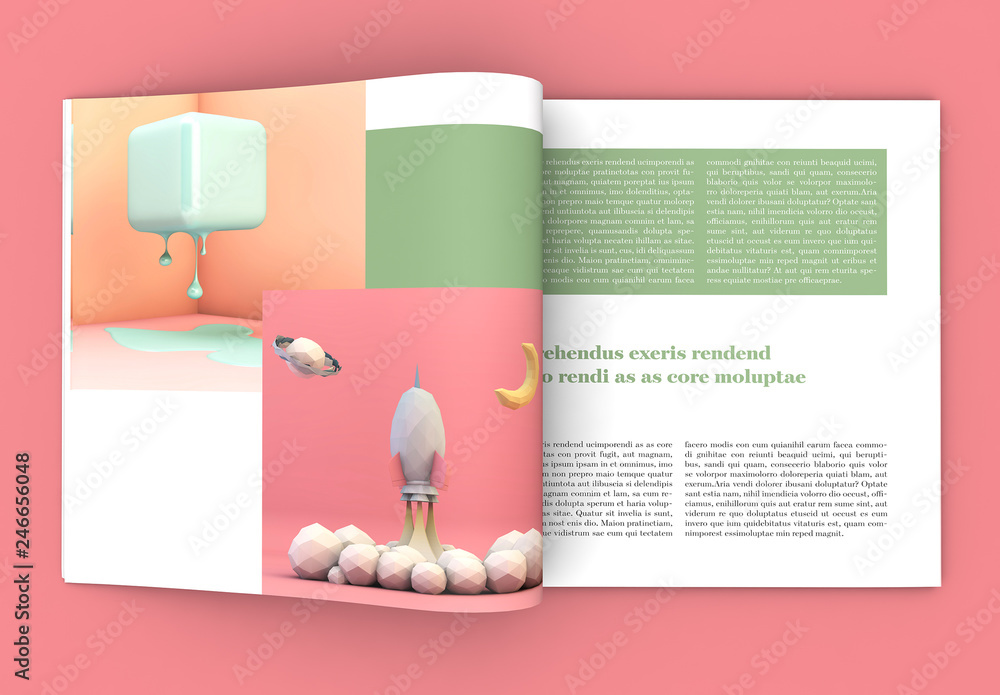 Square Book or Magazine Layout Stock Template | Adobe Stock