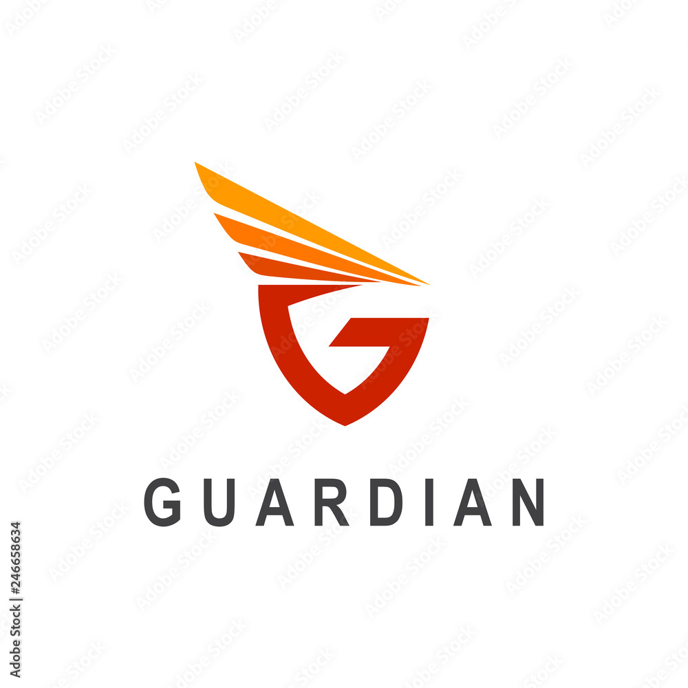 Letter G With Wing Logo, Guardian Logo Stock Vector | Adobe Stock