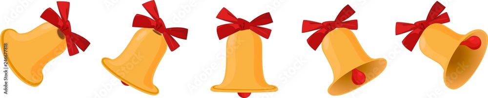 set of bells in different positions.vector illustration. can be used to ...