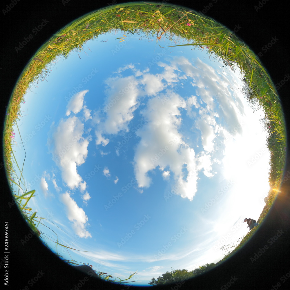 Around on Sky. Taken with a fisheye lens to give the special plate ...