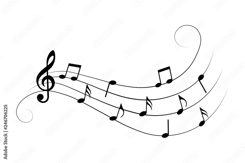Musical notes, symbols, vector illustration. Stock Vector | Adobe Stock